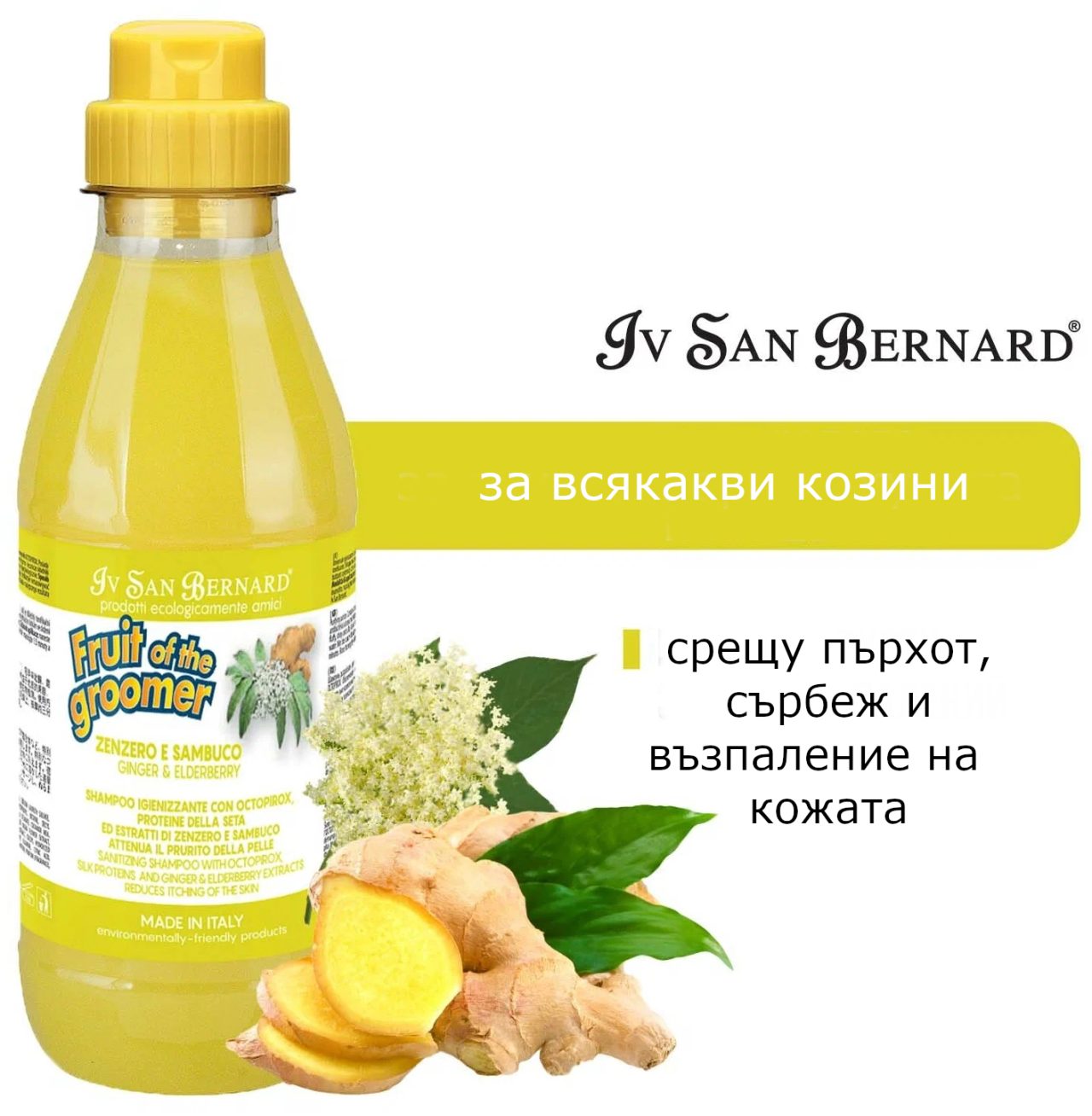 Iv San Bernard шампоан с джинджифил и бъз срещу пърхот, сърбеж и ...